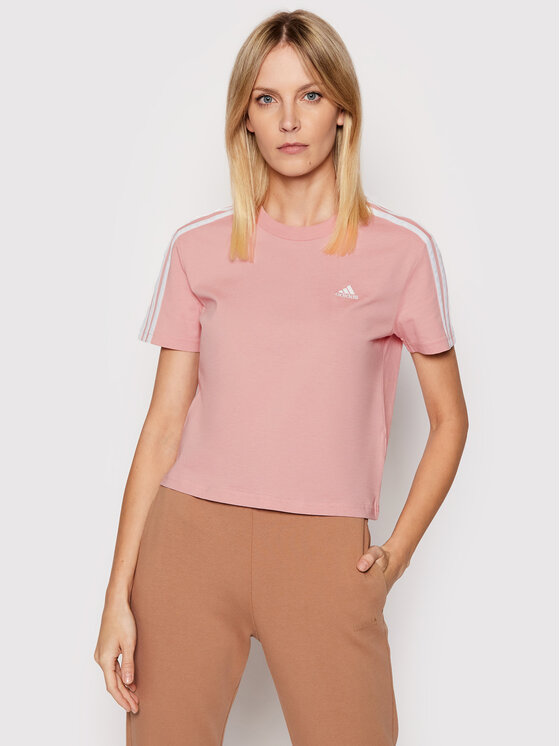adidas Marškinėliai Essentials Loose 3-Stripes HF7245 Rožinė Relaxed ...