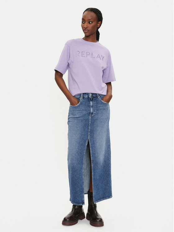 Replay Футболка W3698R.000.23188P Фіолетовий Regular Fit | Modivo.ua