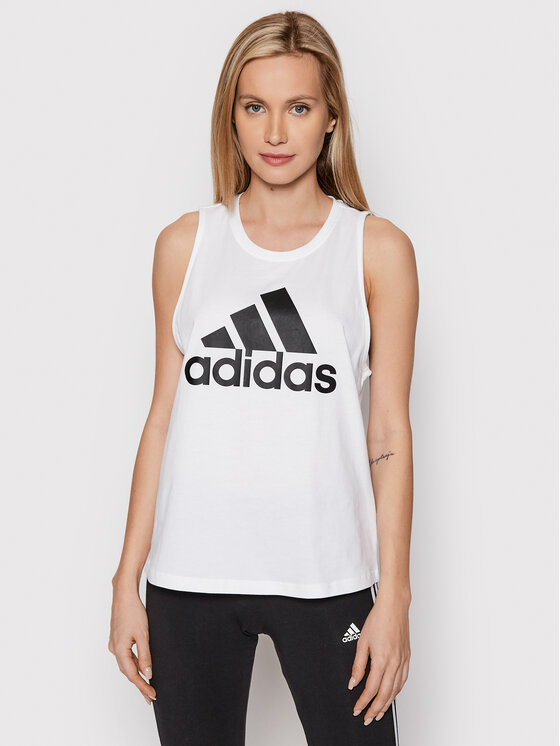 adidas Top Essentials Big Logo H10199 Biały Regular Fit | Modivo.pl
