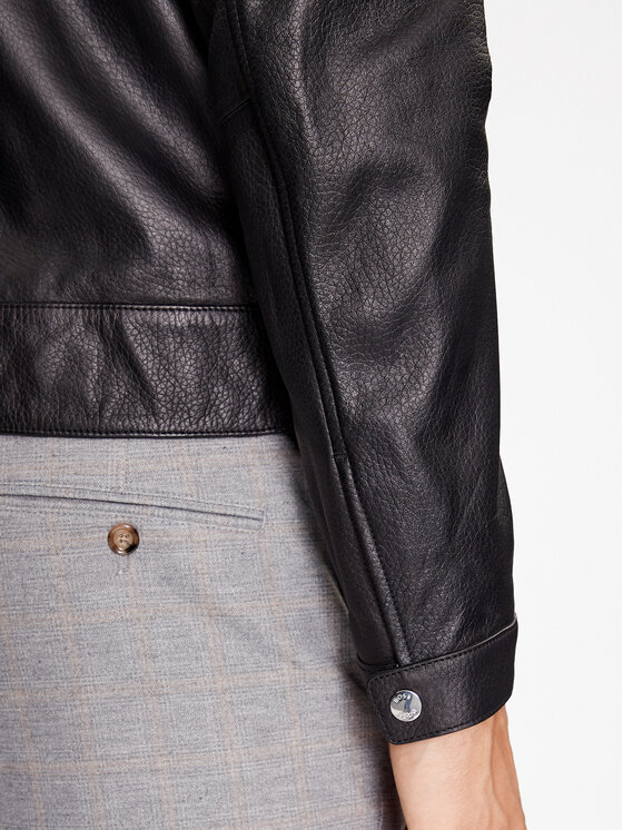 Boss Kožená bunda Mapson3 50499425 Čierna Regular Fit | Modivo.sk