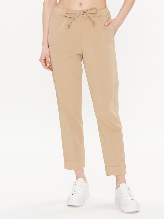 Max Mara Leisure Kalhoty z materiálu Cubano 233131033 Béžová Regular ...