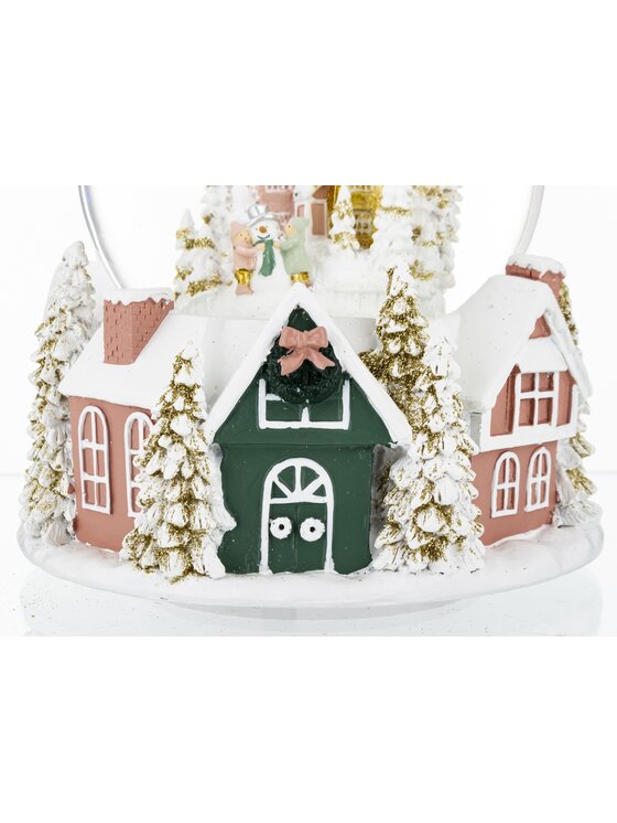 MIAhome Figurka Kula śnieżna świąteczna Pastelowe Domki 16x15x15 cm ...