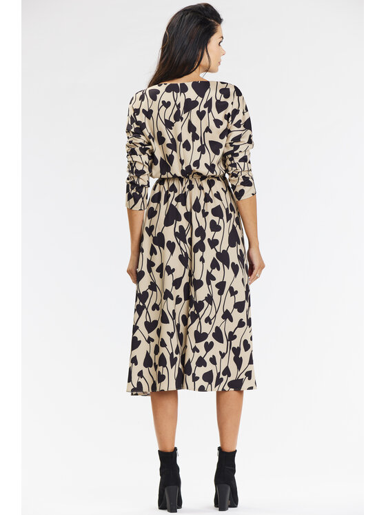 Awama Sukienka letnia A666 Beżowy Basic Fit | Modivo.pl