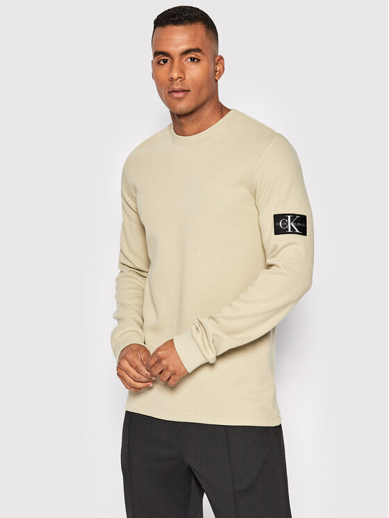 Calvin Klein Jeans Maglione J30j316610 Beige Regular Fit Modivo It