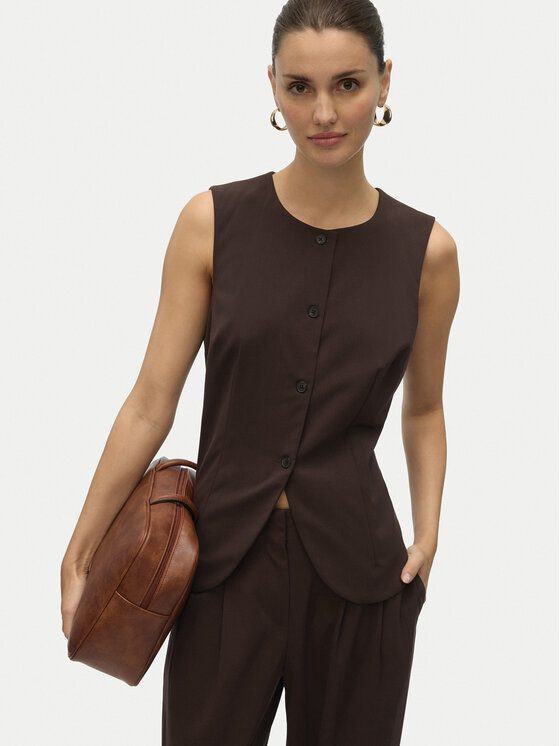 Vero Moda Vestă elegantă Sigga 10336320 Maro Regular Fit | Modivo.ro