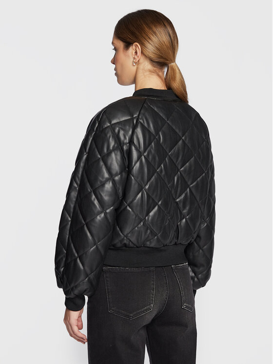 NAF NAF Куртка зі штучної шкіри Bombers THNK29A Чорний Regular Fit ...