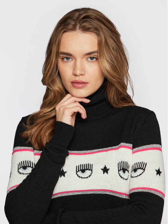 Chiara Ferragni Rollkragenpullover 73CBFM27 Schwarz Regular Fit | Modivo.at