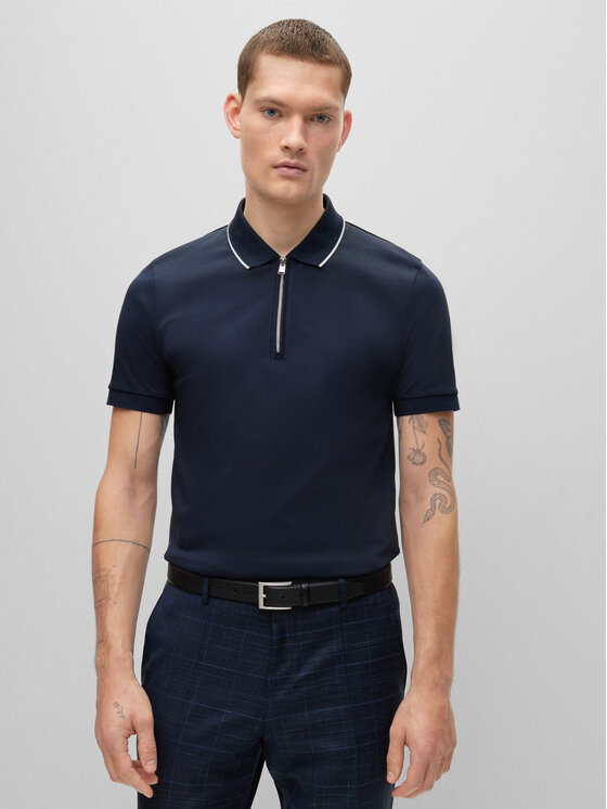 Boss Polo 50486191 Granatowy Slim Fit | Modivo.pl