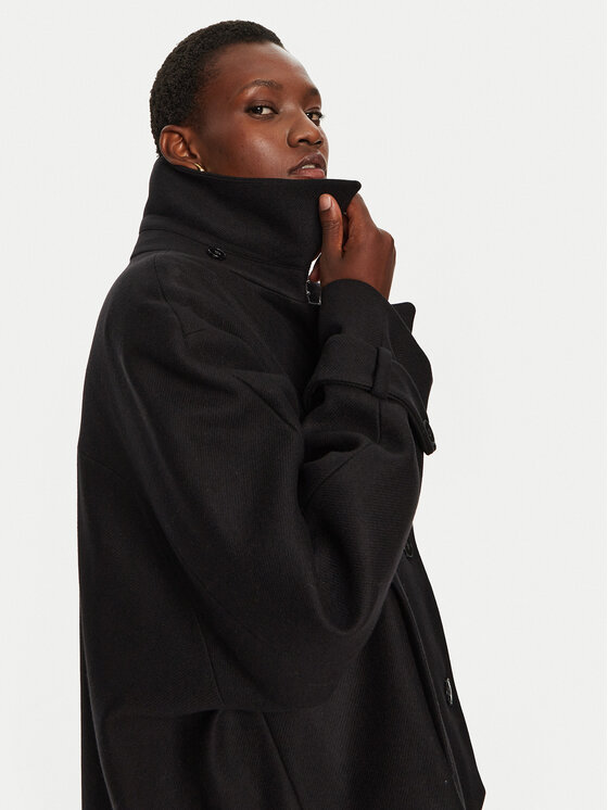 IVY OAK Vlněný kabát Janet IO119101 Černá Regular Fit | Modivo.cz