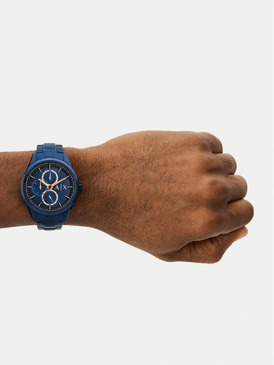 Armani exchange blue dial watch store