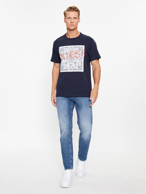 Guess Marškinėliai M3BI84 K8FQ4 Tamsiai mėlyna Regular Fit | Modivo.lt