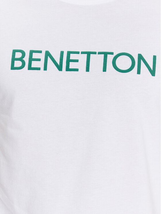 United Colors Of Benetton T-Shirt 3I1XU100A Biały Regular Fit | Modivo.pl
