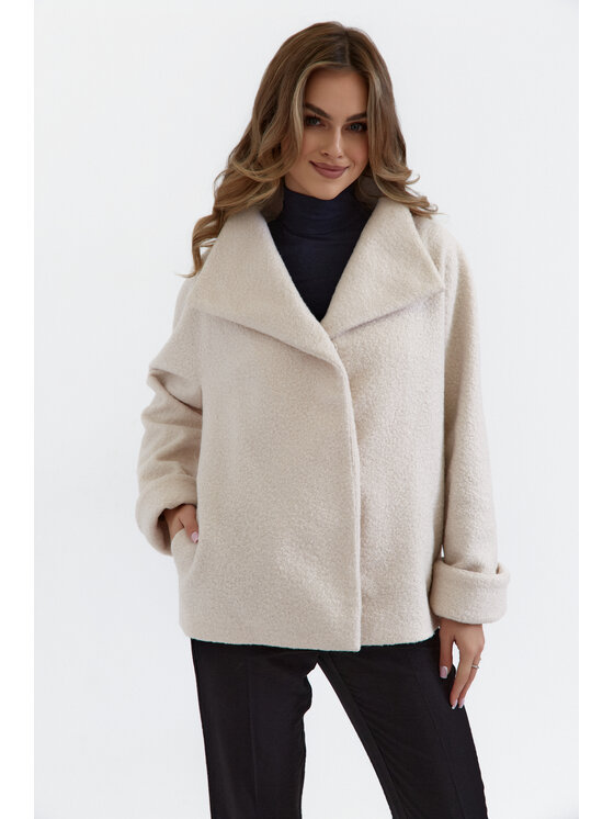 Bubala Płaszcz wełniany 11/2024 Écru Classic Fit | Modivo.pl