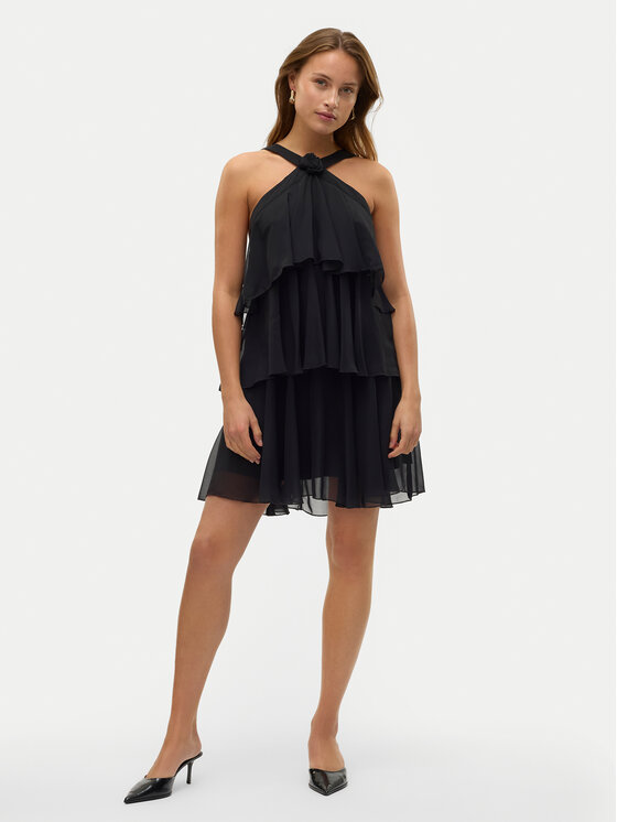 Vero Moda Koktejlové šaty Felicia 10329767 Černá Regular Fit | Modivo.cz