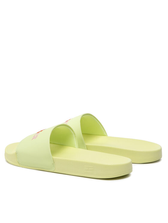 Tommy Hilfiger Pantoletten Colorful Hilfiger Pool Slide FM0FM04060 Grun Modivo