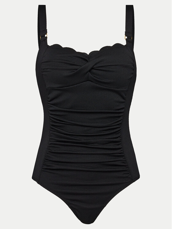 Hunkemöller Jednodílné plavky Scallop 191348 Černá | Modivo.cz