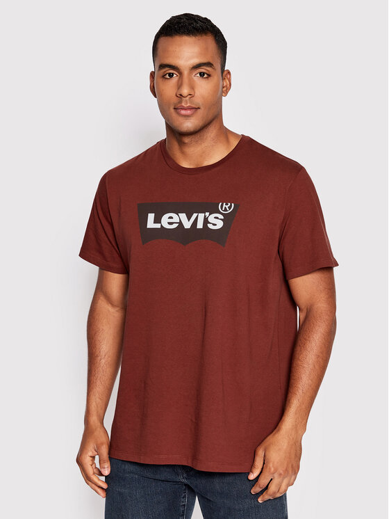 Levi's® T-Shirt Graphic Crewneck 22491-0476 Bordowy Regular Fit | Modivo.pl