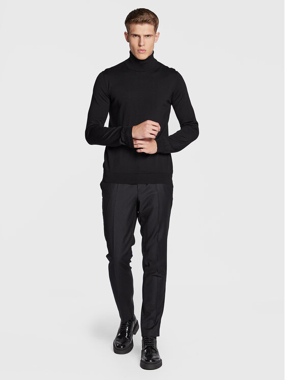 Boss Bluză cu gât San Thomas-M 50474174 Negru Slim Fit | Modivo.ro
