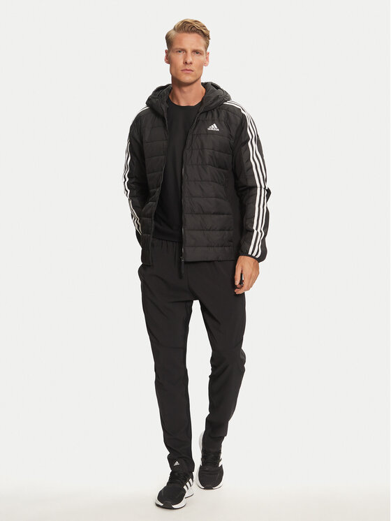 adidas Geacă Essentials 3-Stripes Hybrid IN7195 Negru Regular Fit ...
