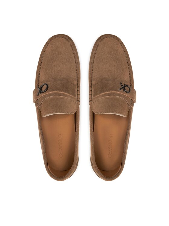 Calvin Klein Mokasyny Driving Shoe Bold Logo HM0HM01448 Beżowy | Modivo.pl