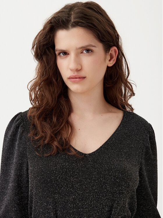 Vila Sukienka dzianinowa Eleina 14100741 Czarny Regular Fit | Modivo.pl