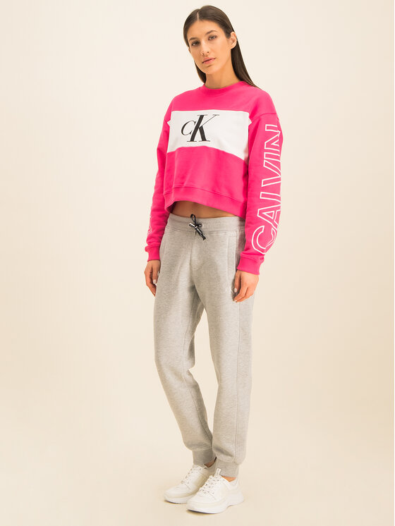Calvin Klein Jeans Spodnie Dresowe Blend Fleece J20j212872 Szary