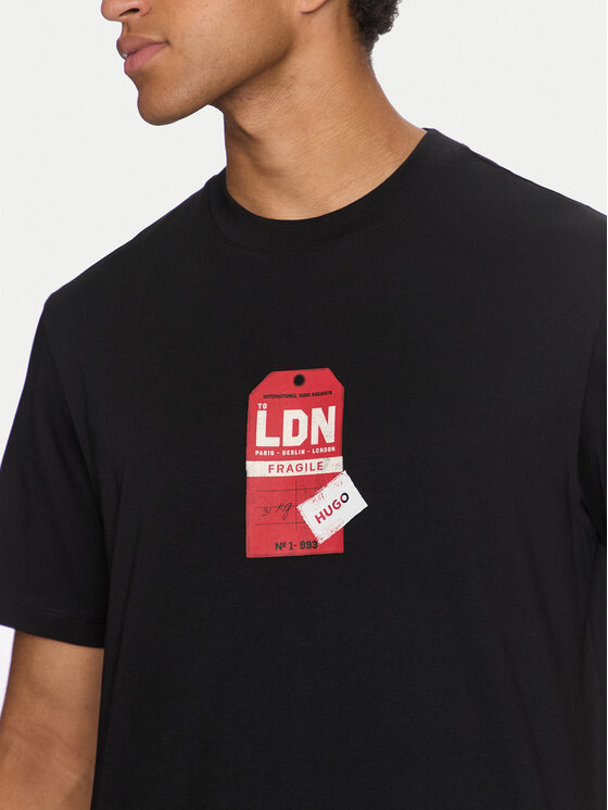 Hugo T-Shirt Ditroso 50516738 Czarny Relaxed Fit | Modivo.pl