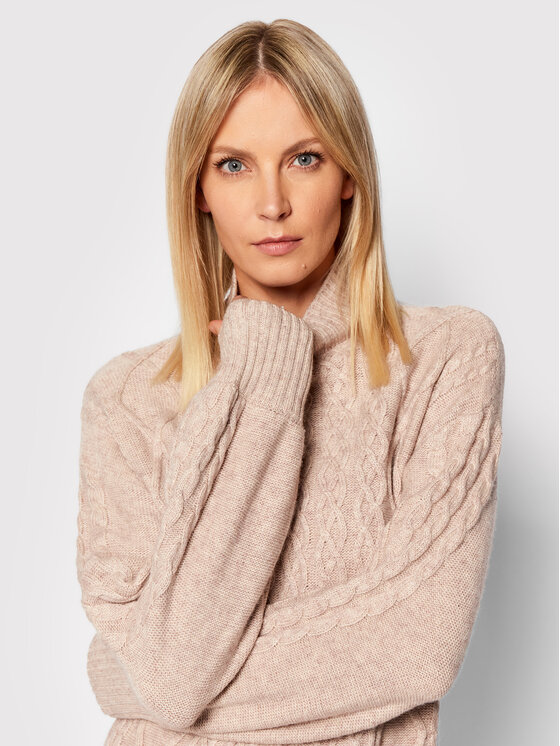 Guess Úpletové šaty Cassandra W1BK38 Z2WJ0 Béžová Regular Fit | Modivo.sk