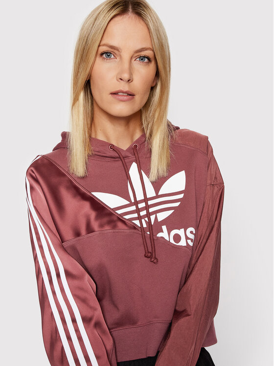 Adidas Bluza Adicolor Split Trefoil Hc7035 Bordowy Relaxed Fit Modivo Pl