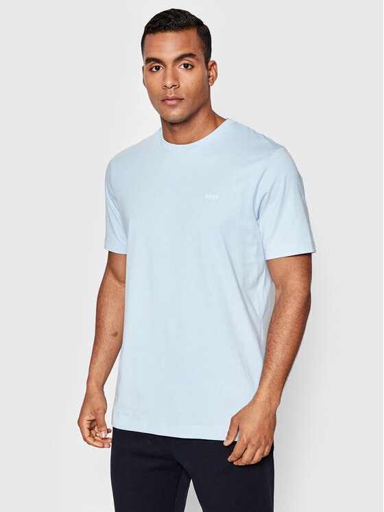 Boss T-Shirt Thompson 01 50468347 Błękitny Regular Fit | Modivo.pl