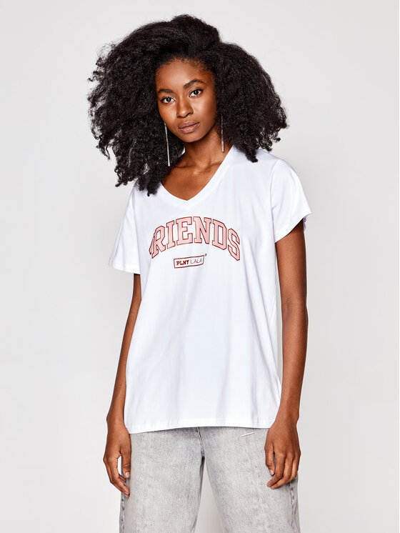 PLNY LALA Футболка Friends PL-TH-VN-00002 Білий Regular Fit | Modivo.ua