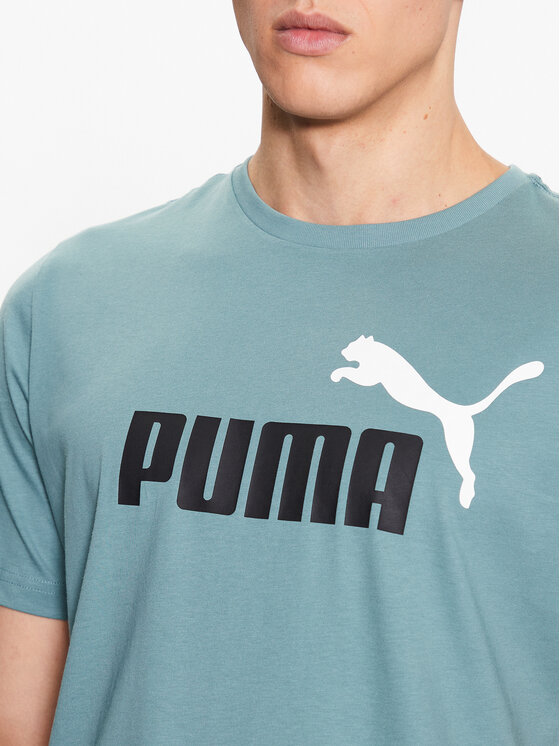 Puma T-Shirt Essentials+ 2 Col Logo 586759 Zielony Regular Fit | Modivo.pl