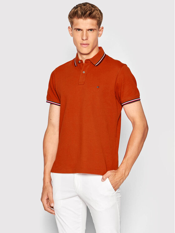 Tommy Hilfiger Polo Tipped Mw0mw16054 Czerwony Slim Fit Modivo Pl