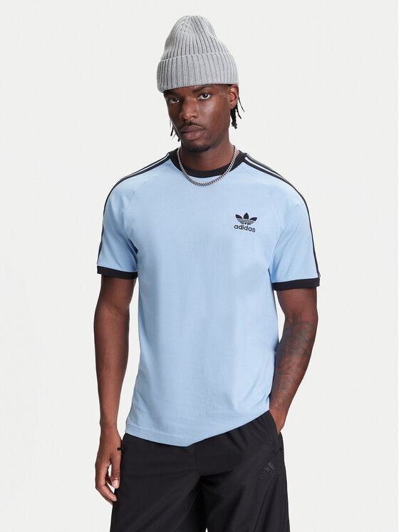 adidas T-Shirt adicolor Classics 3-Stripes JY1371 Błękitny Slim Fit ...