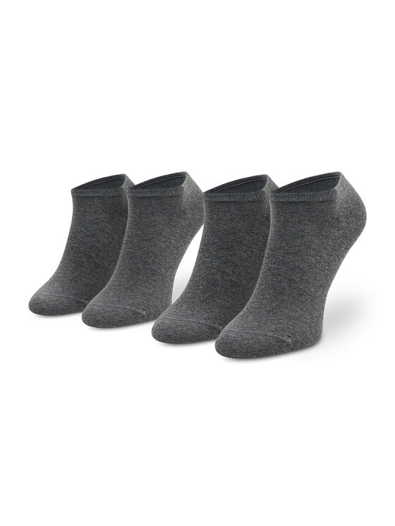 Tommy Hilfiger Σετ 2 ζευγάρια κοντές κάλτσες γυναικείες 343024001 Γκρι ...