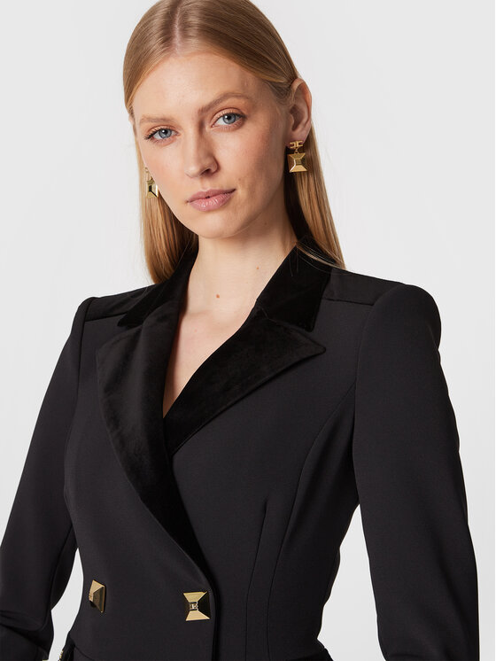 Elisabetta Franchi Suknjič GI-051-27E2-V600 Črna Slim Fit | Modivo.si