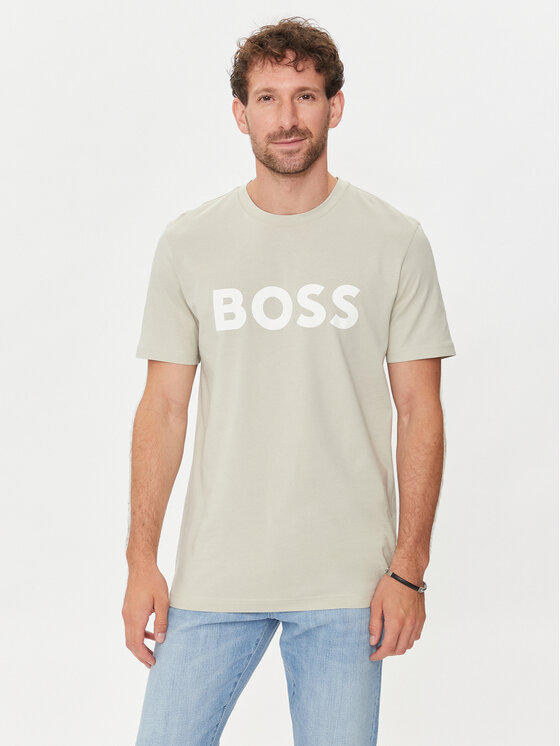Boss T-Shirt Thinking 1 50481923 Beige Regular Fit | Modivo.de