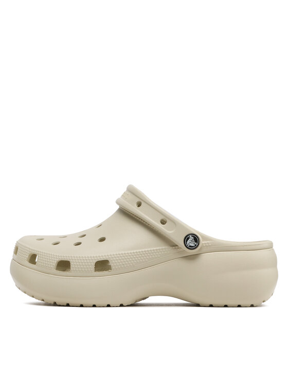 Crocs Klapki Classic Platform Clog W 206750 Beżowy | Modivo.pl