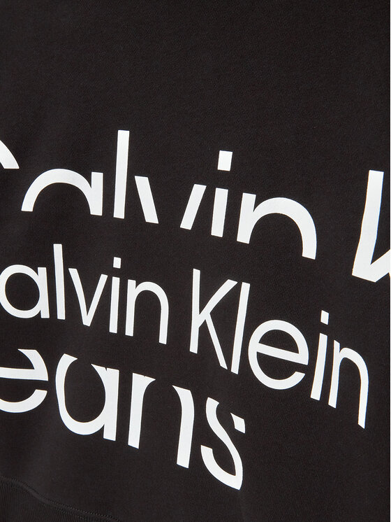 Calvin Klein Jeans Felpa Blown Up Logo Ib0ib01629 Nero Regular Fit