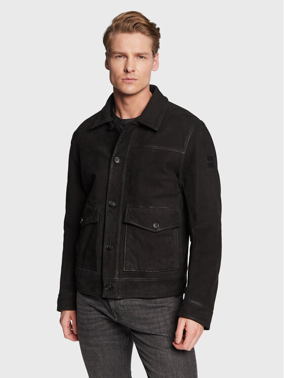 Boss Odinė striukė Jucker 50482205 Juoda Regular Fit | Modivo.lt