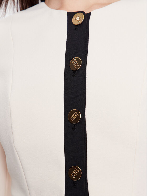 Elisabetta Franchi Sakko GI-043-31E2-V500 Écru Regular Fit | Modivo.de