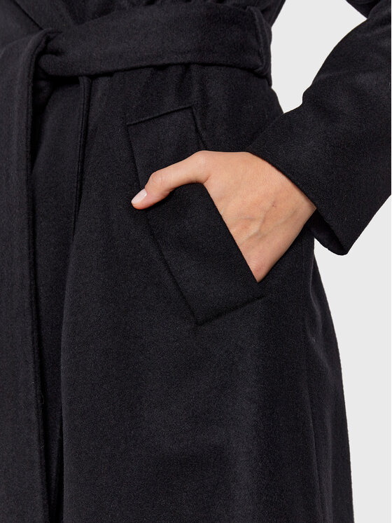 Calvin Klein Vlněný kabát Essential K20K204635 Černá Regular Fit ...
