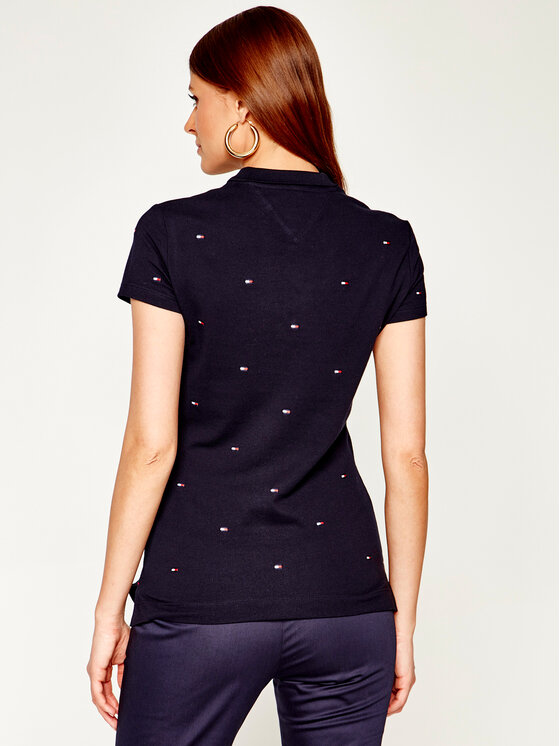 Tommy Hilfiger Poloshirt Chiara Embro WW0WW27948 Dunkelblau Slim Fit Modivo
