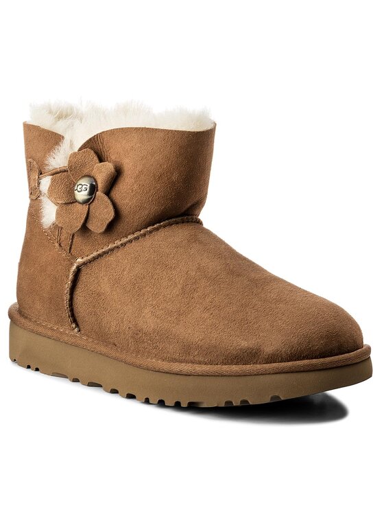 Ugg niegowce W Mini Bailey Button Poppy 1092295 Br zowy Modivo.pl