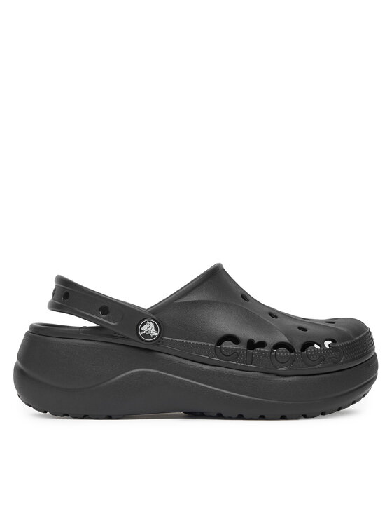Crocs Klapki BAYA PLATFORM CLOG 208186-001 Czarny | Modivo.pl