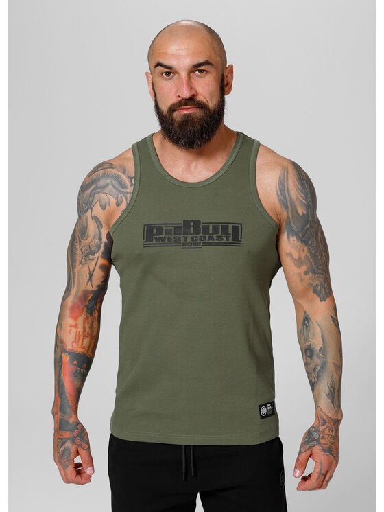PITBULL Tank top Tank Zielony Regular Fit | Modivo.pl