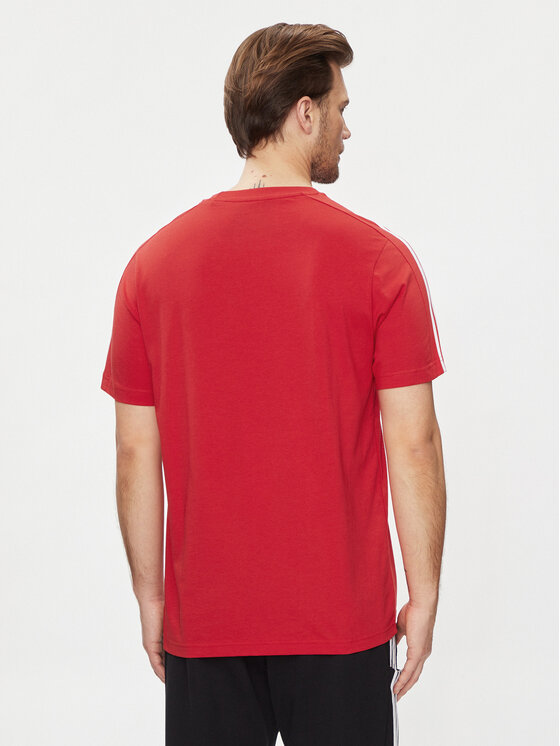 adidas Tričko Essentials Single Jersey 3-Stripes T-Shirt IC9339 Červená ...